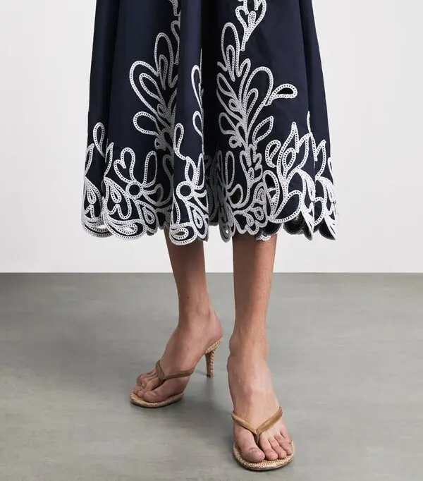 Cinq À Sept Cotton Poplin Paisley Bloom Midi Dress
