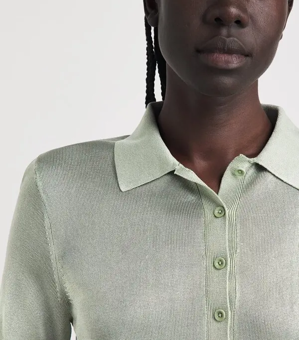 Theory Linen-blend Sheer Polo Shirt