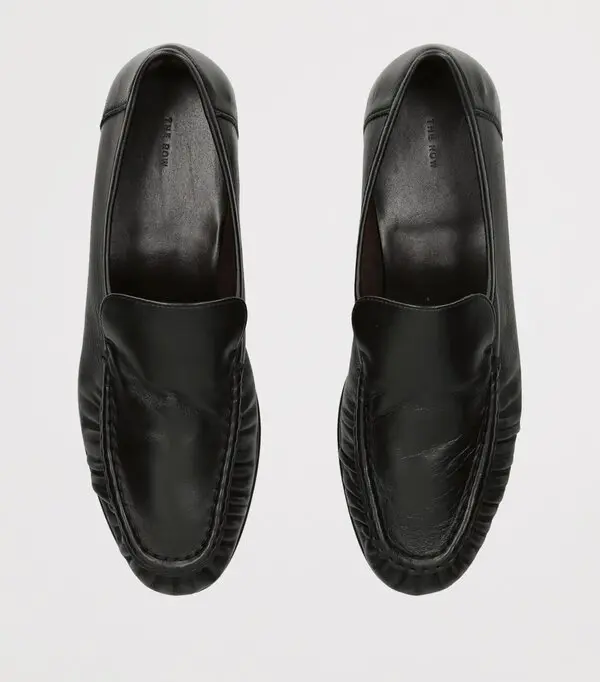 THE ROW Soft Moccasin Two Leather Loafers
