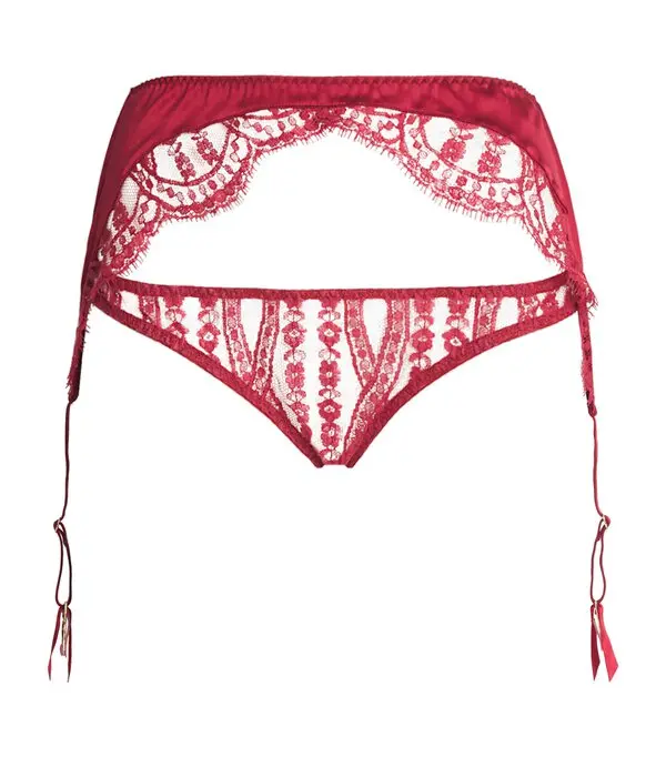 COCO DE MER Renata Lace Suspenders - Red