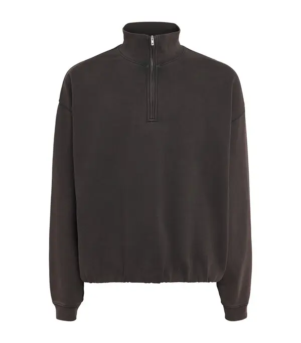 REPRESENT Cotton Initial Quarter-zip Sweatshirt - Brown