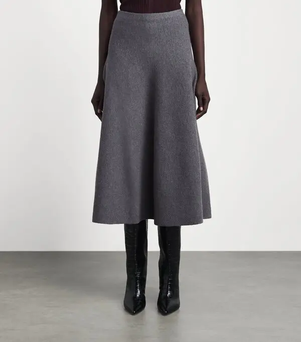 Brandon Maxwell Virgin Wool Miller Midi Skirt