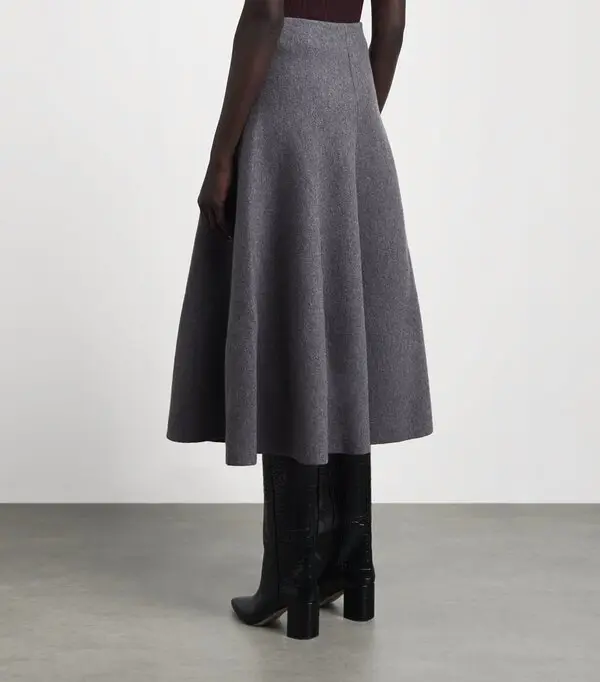 Brandon Maxwell Virgin Wool Miller Midi Skirt