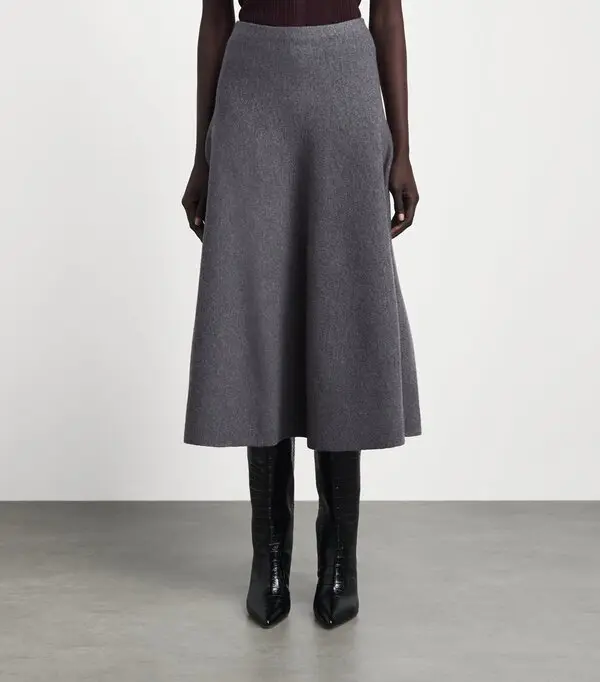 Brandon Maxwell Virgin Wool Miller Midi Skirt