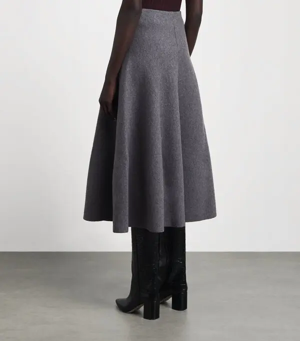 Brandon Maxwell Virgin Wool Miller Midi Skirt