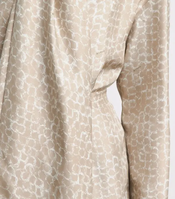 Kiton Silk Printed Scarf-detail Maxi Dress