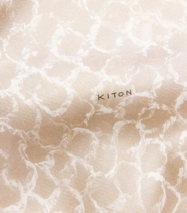 Kiton Silk Printed Scarf-detail Maxi Dress
