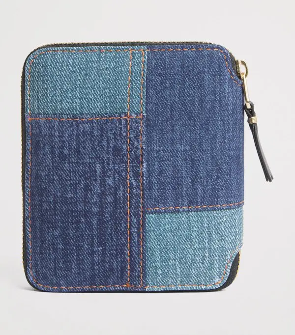 Play Comme Des Garcon Lambskin Denim-patch Bifold Wallet