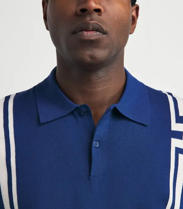 J. Lindeberg Rylan Stripe Knit Golf Polo Shirt