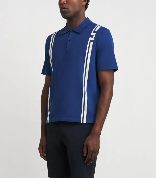 J. Lindeberg Rylan Stripe Knit Golf Polo Shirt