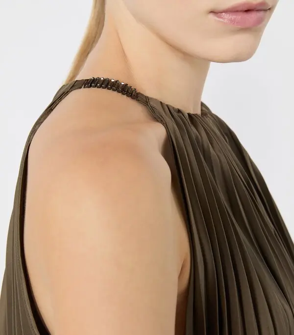 Max Mara Pleated Halterneck Midi Dress