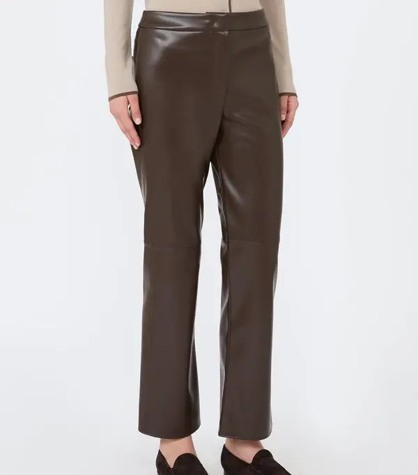 Max Mara Faux Leather Flared Trousers