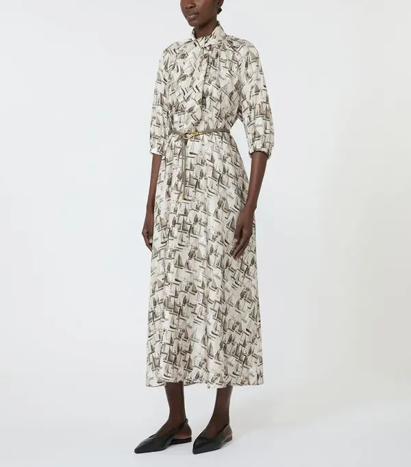 Max Mara Silk Sailboat Midi Dress