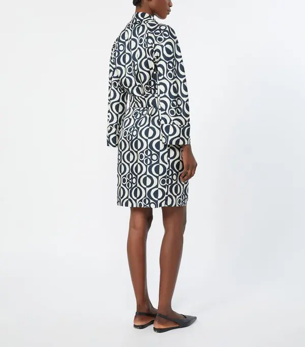 Max Mara Silk Graphic Mini Wrap Dress