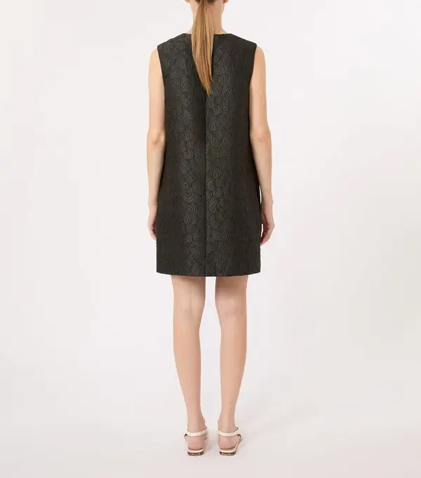Max Mara Crystal Embellished Jacquard Mini Shift Dress