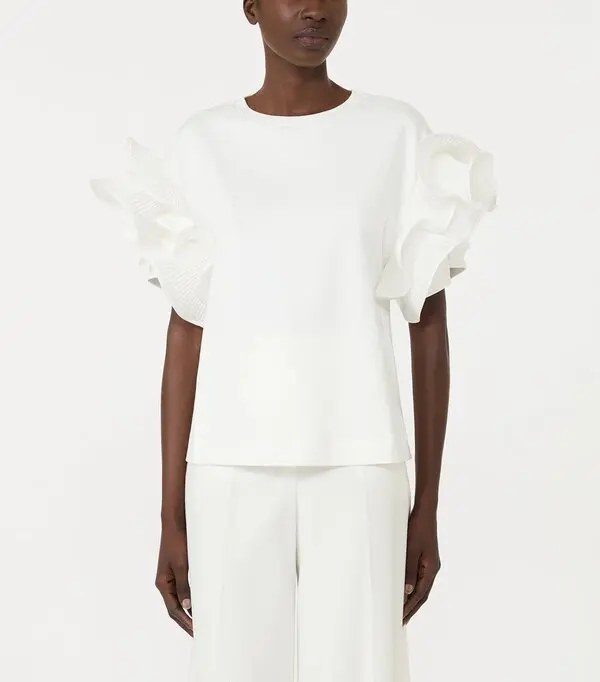 Max Mara Cotton Jersey Ruffle T-shirt