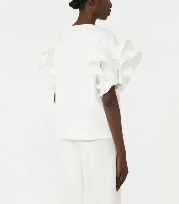 Max Mara Cotton Jersey Ruffle T-shirt