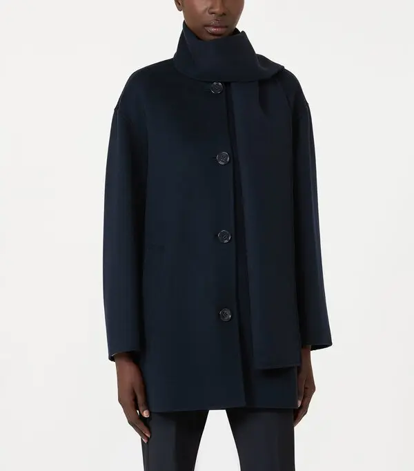 Max Mara Virgin Wool Scarf Coat