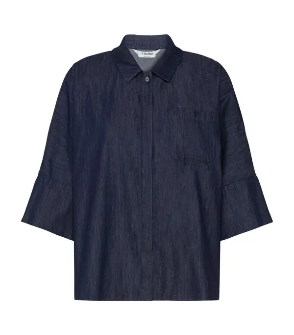 Max Mara Cotton Cropped-sleeve Shirt
