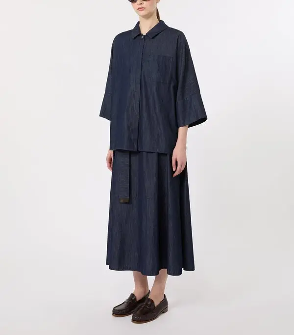 Max Mara Cotton Cropped-sleeve Shirt