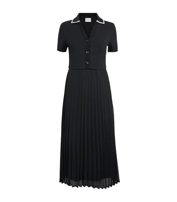 Claudie Pierlot Knitted Pleated Midi Dress
