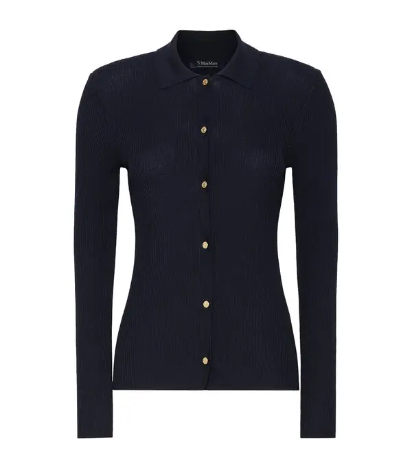 Max Mara Virgin Wool Ribbed Cardigan