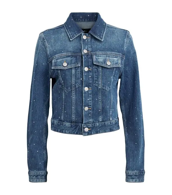 7 For All Mankind Embellished Trucker Denim Jacket