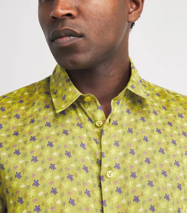 Vilebrequin Ramie Turtle Print Shirt