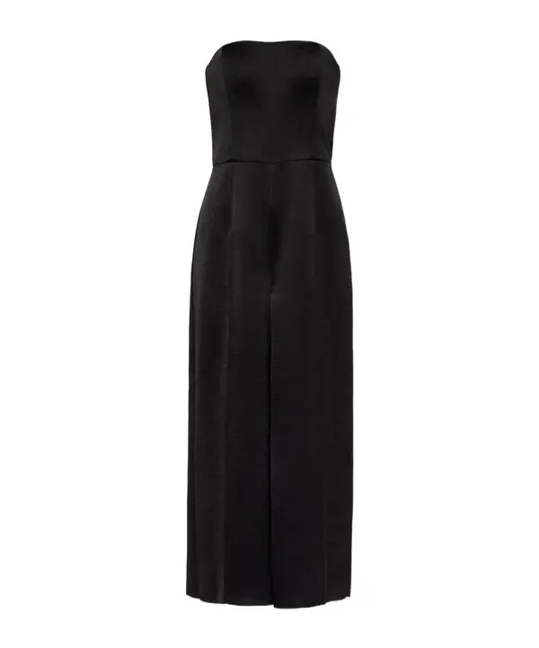 Vince Wide-leged Off-the-shoulder Satin Bodysuit - Black