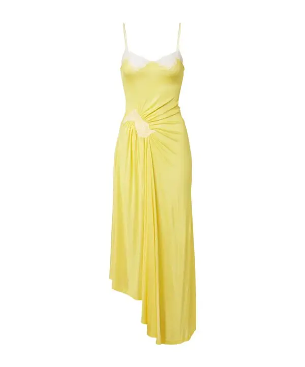 Christopher Esber Cami Lace-trimmed Ribbed-knit Cocktail Dress - Yellow