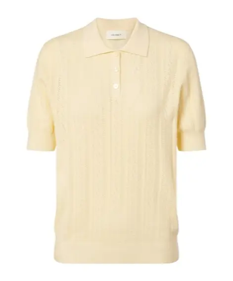 LISA YANG Cristine Cotton And Cashmere Polo Sweater - Limone