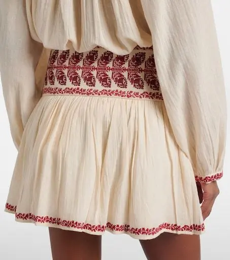 Isabel Marant Étoile Picadilia Embroidered Cotton Miniskirt