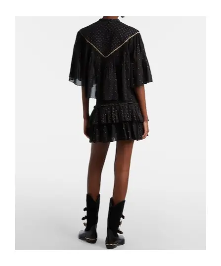 Isabel Marant Étoile Polka-dot Embroidered Cotton Miniskirt