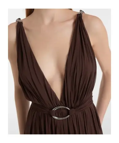 Tory Burch Belted Jersey Maxi Dress