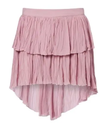 Blumarine Plissé Tiered Georgette Miniskirt - Pink