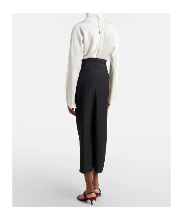 RÓHE Gathered Draped Midi Skirt