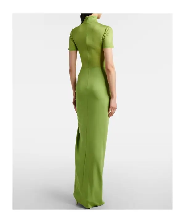 Christopher Esber Fusion Gathered Ribbed-knit Gown