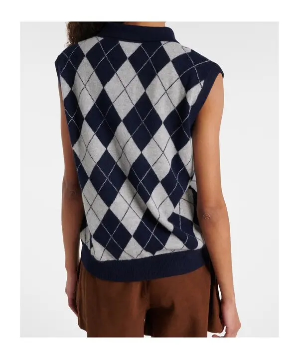 LISA YANG Riana Argyle Sweater Vest