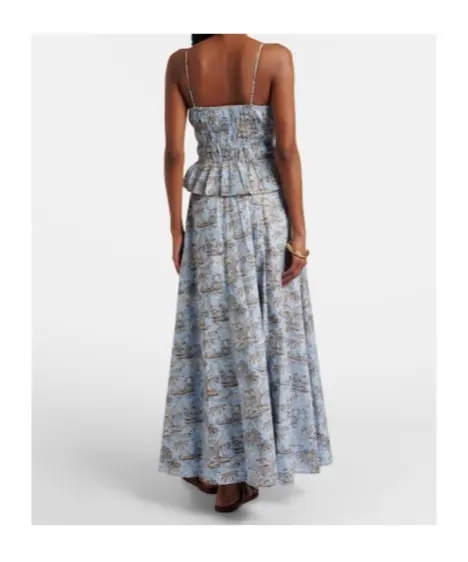 Staud Floral Cotton Midi Skirt