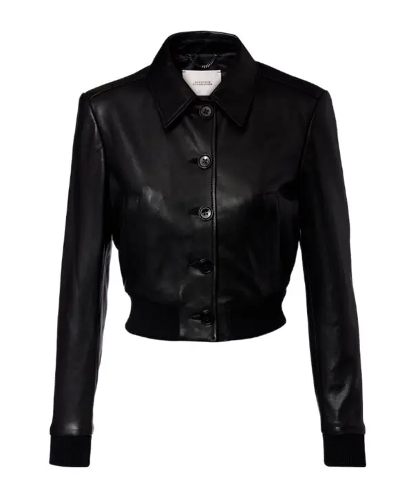 Dorothee Schumacher Sleek Statement Cropped Leather Blouson Jacket