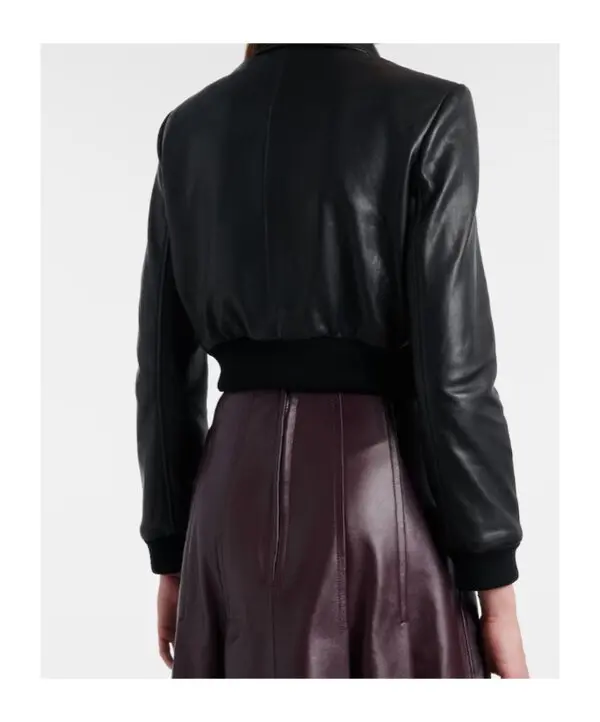 Dorothee Schumacher Sleek Statement Cropped Leather Blouson Jacket