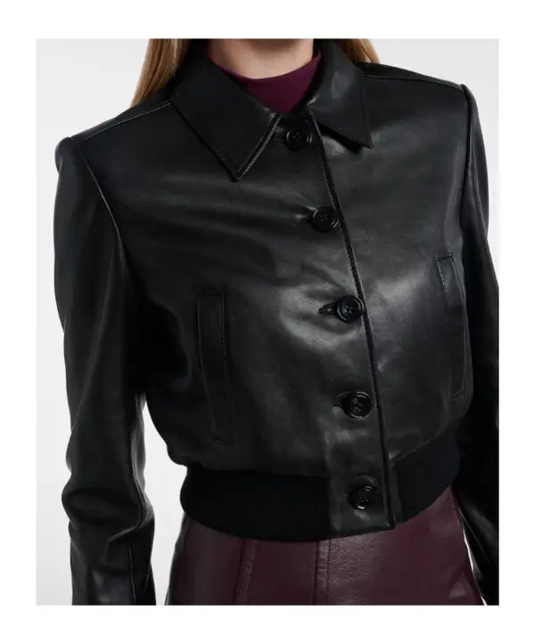 Dorothee Schumacher Sleek Statement Cropped Leather Blouson Jacket