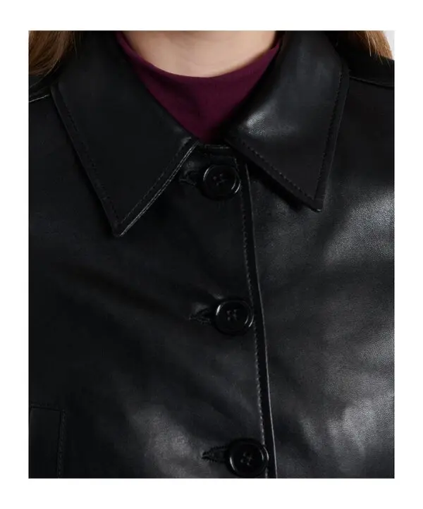 Dorothee Schumacher Sleek Statement Cropped Leather Blouson Jacket