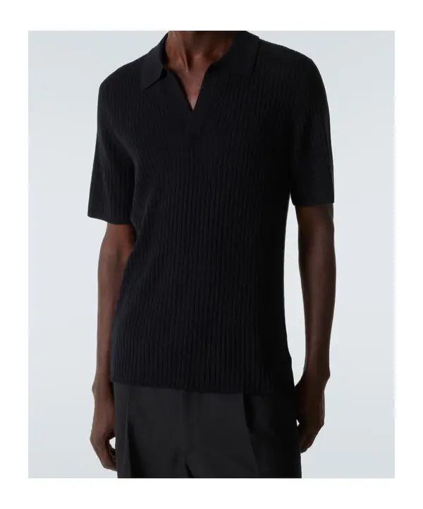 Arch4 Ribbed-knit Cashmere Polo Shirt