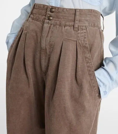 Isabel Marant Étoile Nadine Cotton And Linen Wide-leg Pants
