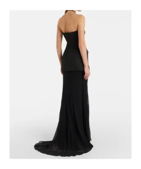 Sportmax Pinne Silk-trimmed Halterneck Maxi Dress
