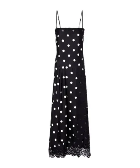 Sportmax Capo Polka-dot Silk Slip Dress - Black
