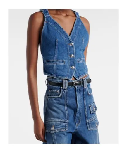 Sportmax V-neck Denim Vest