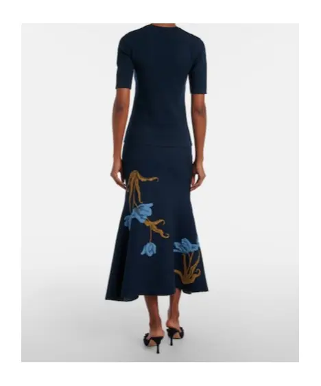 Erdem Floral Jacquard Midi Skirt