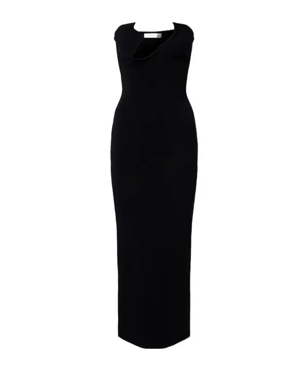 Christopher Esber Odessa Embellished Ribbed-knit Midi Dress - Black